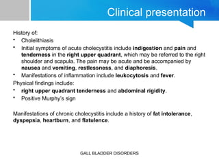 GALL BLADDER DISORDERS: Cholelithiasis and cholecystitis.pptx