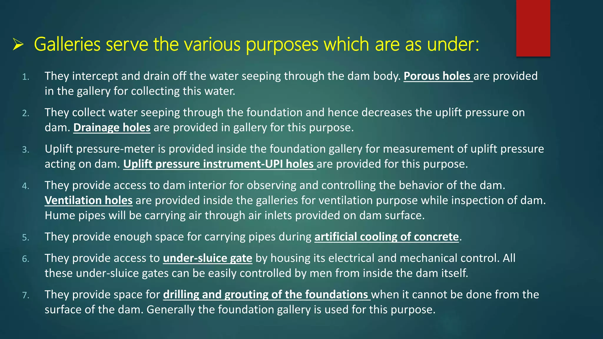 Gallery in Concrete Gravity Dam | PPTX