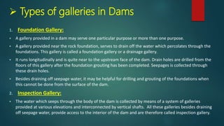 Gallery in Concrete Gravity Dam | PPTX