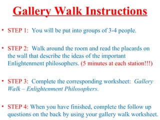 Gallery Walk of the Enlightenment for High School Students | PPT