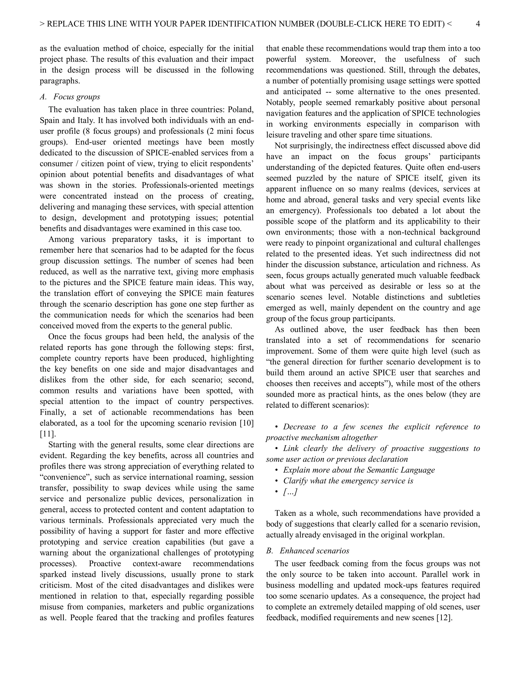 Crafting Infrastructures. Requirements, scenarios and evaluation in the SPICE project | PDF ...