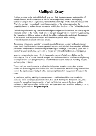 Gallipoli Essay | PDF