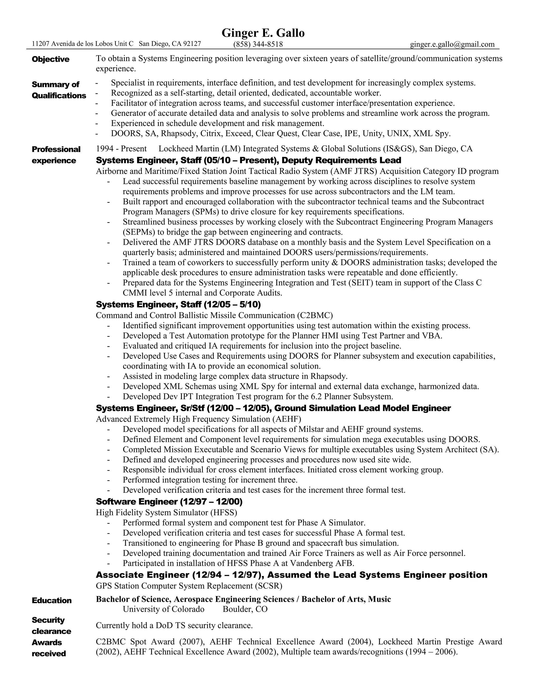 Gallo resume-pdf | PDF