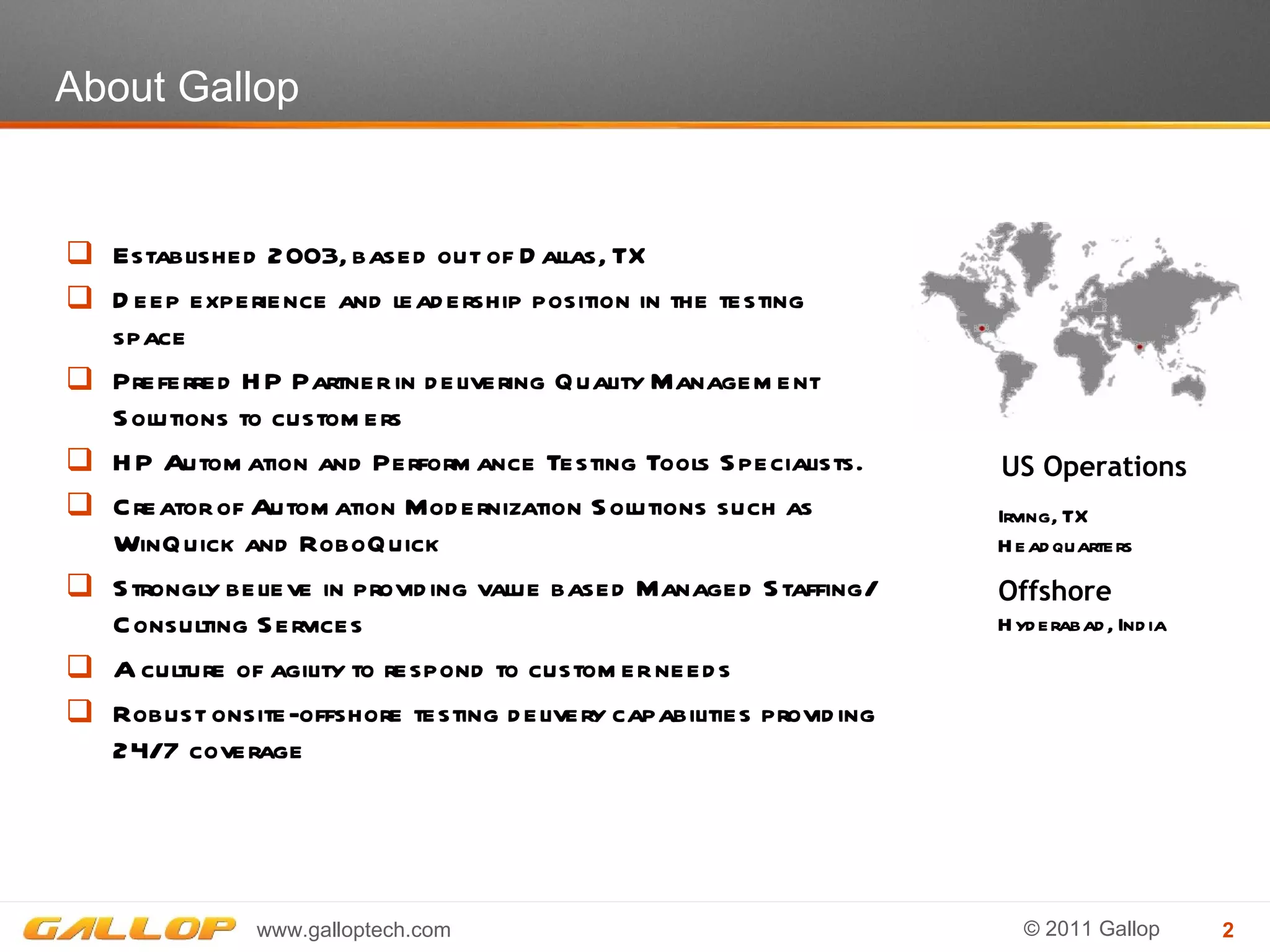 Gallop testing services overview | PPT
