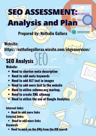 SEO Assessment: Analysis and Plan | PDF