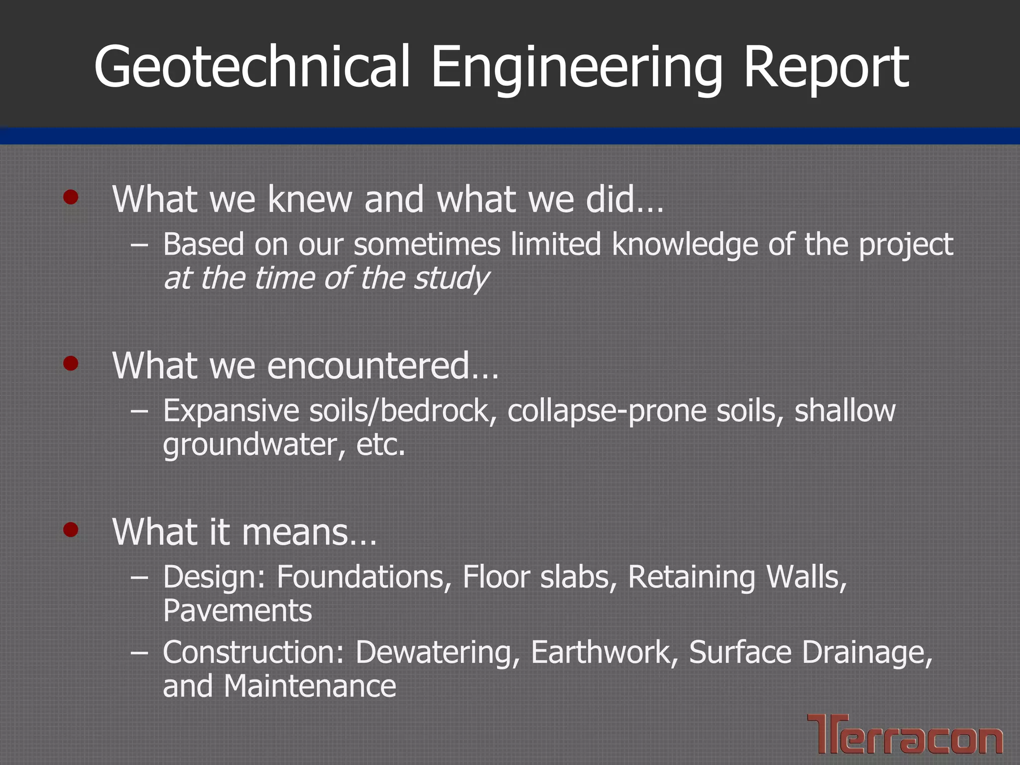 General Geotechnical Presentation | PPT