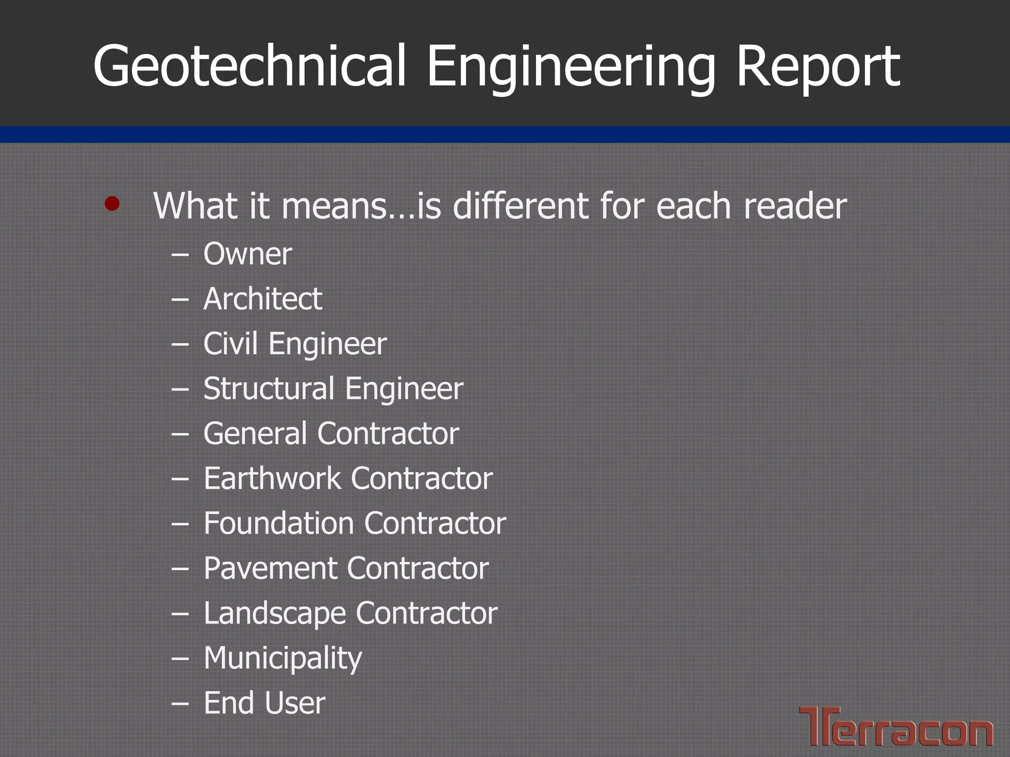 General Geotechnical Presentation | PPT