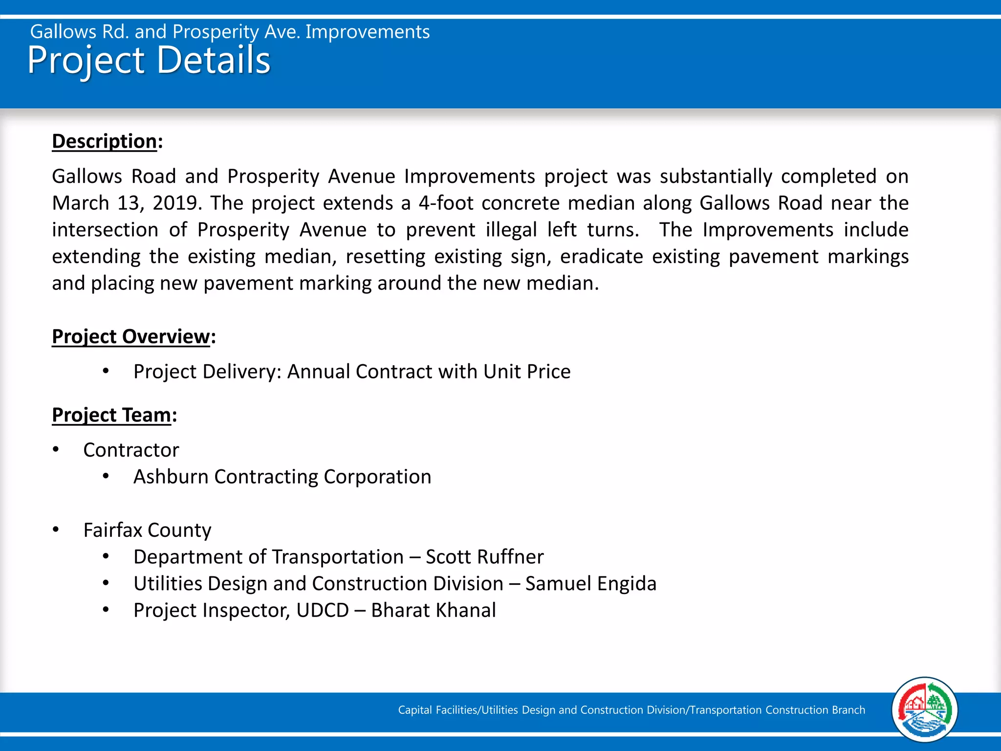 Gallows Road and Prosperity Avenue Improvements | PPT