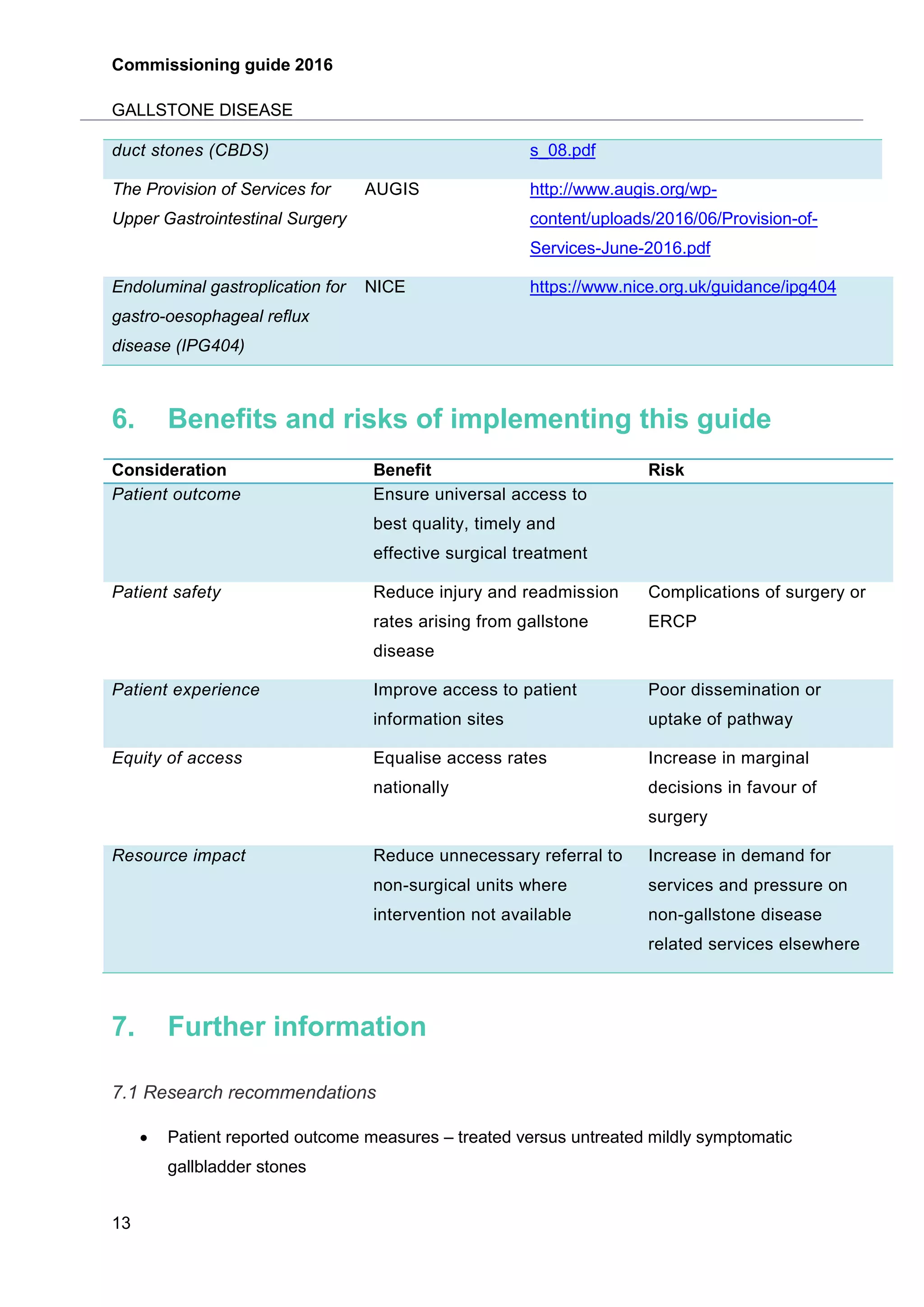 Gallstone disease commissioning guide for republication | PDF