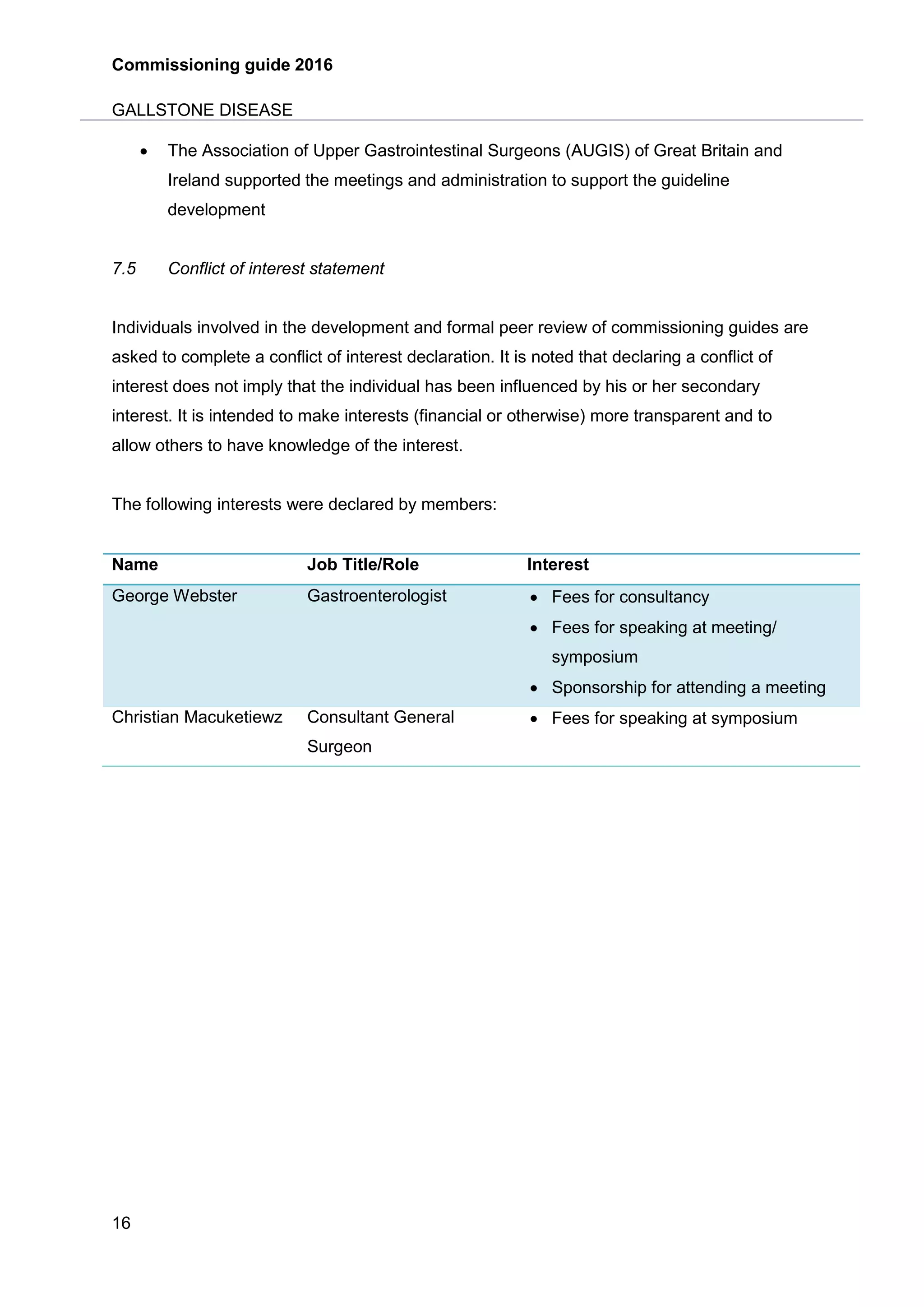 Gallstone disease commissioning guide for republication | PDF
