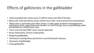 Gall stones with clinical features and comlications | PPT