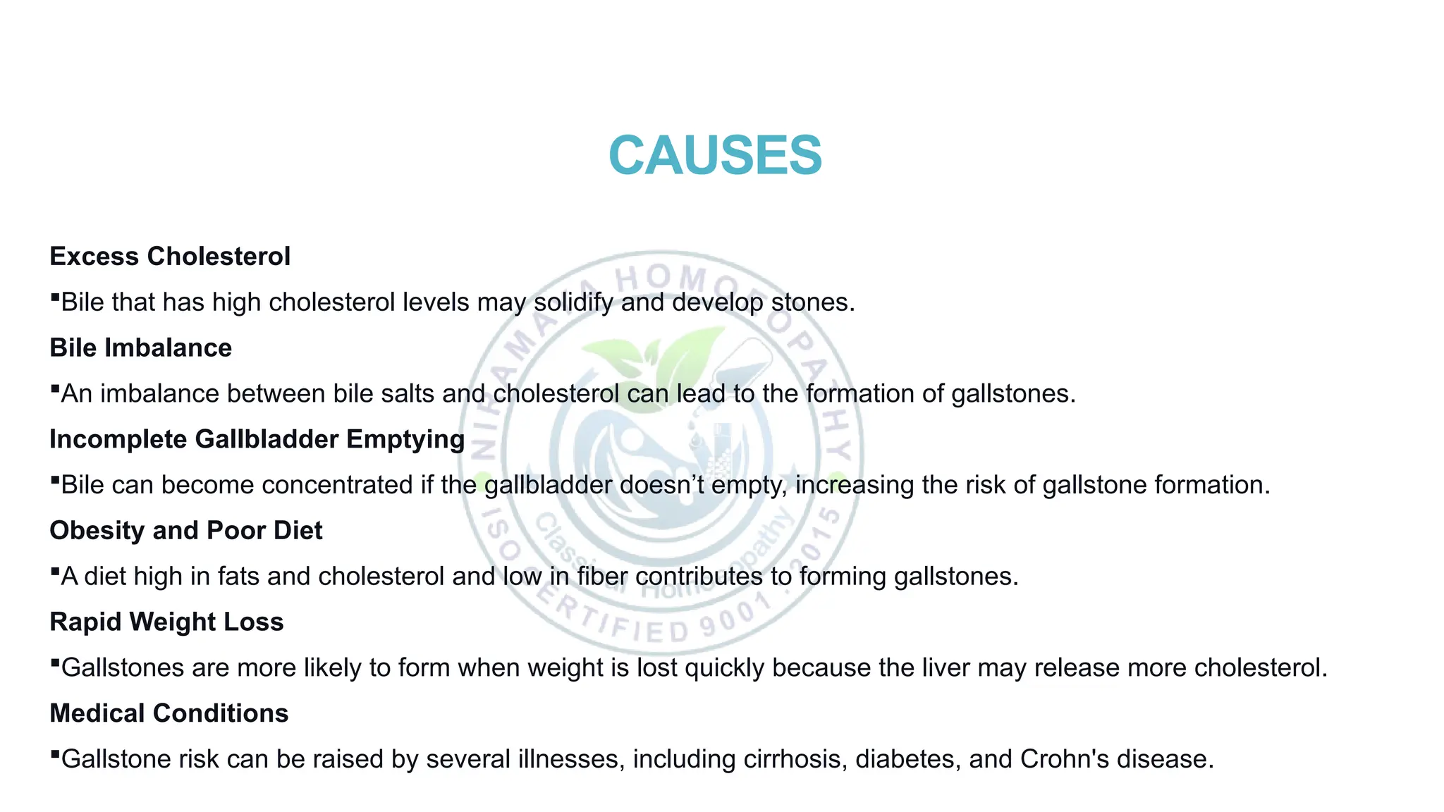 Gallstones: Causes, Symptoms, and Homeopathic Treatment" | PPT