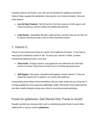 Gall Stones Diet Foods To Eat And Avoid | PDF