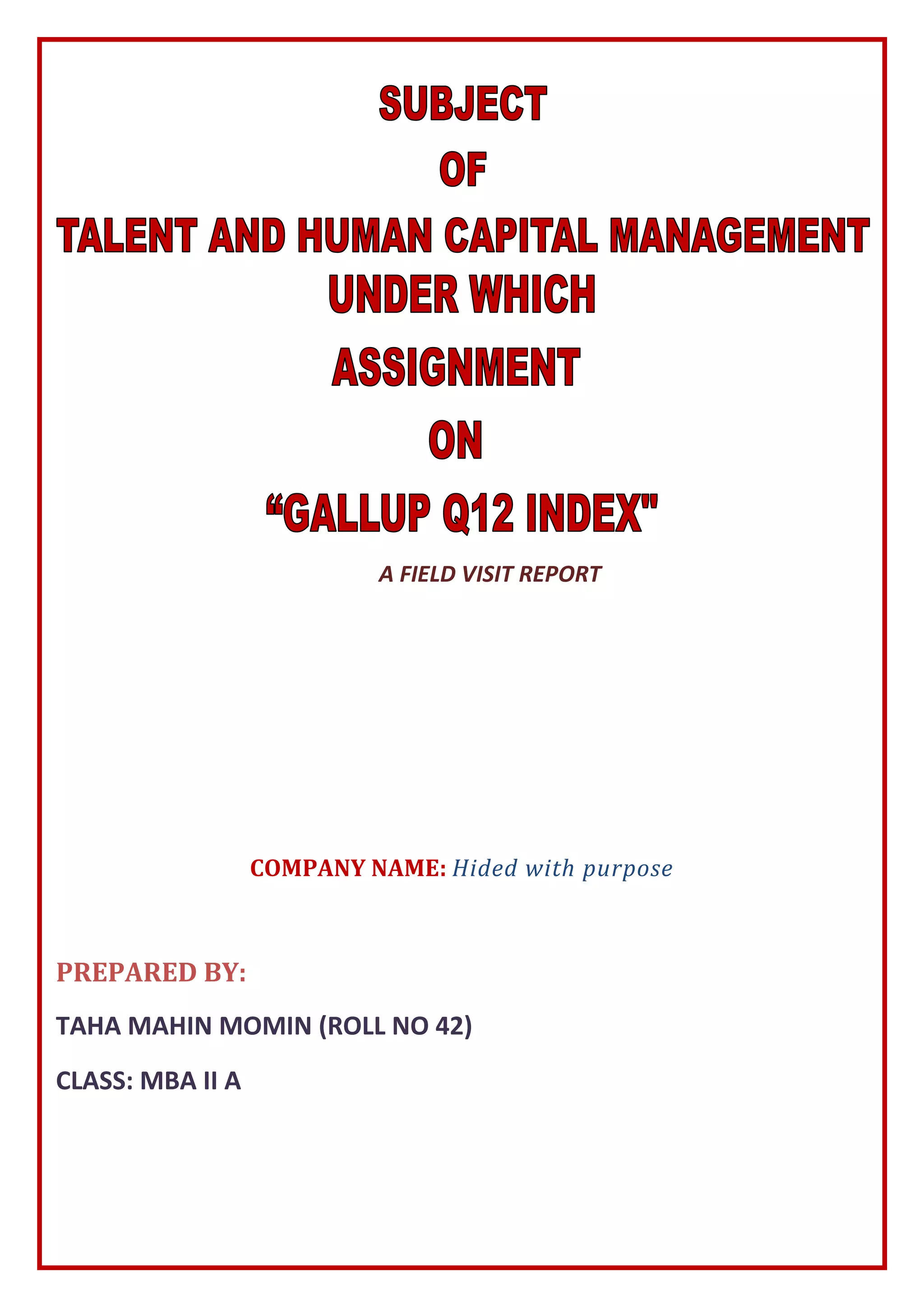 Gallup Q12 index survey | PDF