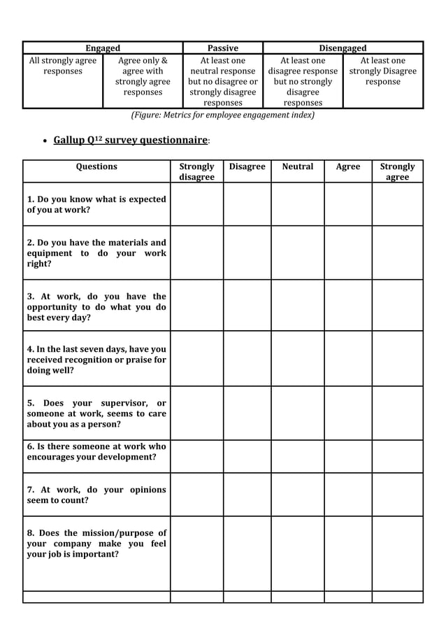 Gallup Q12 index survey | PDF | Resume Writing and Advice | Job Search