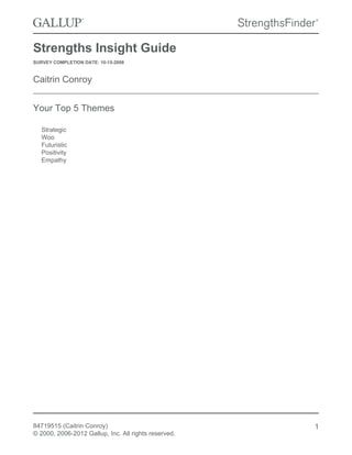 Caitrin's Gallup Strength Finder Assessment | PDF