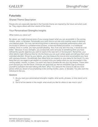 Caitrin's Gallup Strength Finder Assessment | PDF