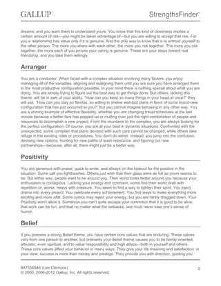 Gallup report strengthfinder | PDF