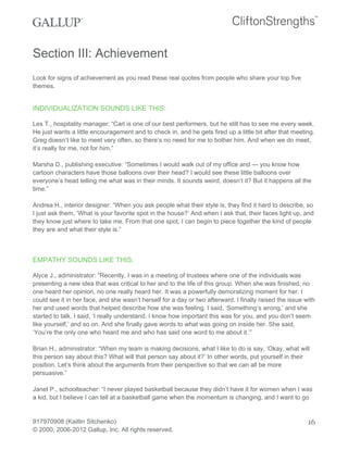 Gallup® CliftonStrengths™_Kaitlin Sitchenko | PDF