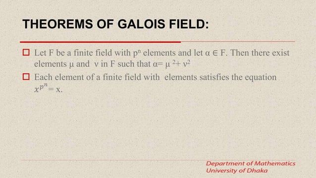 Galois Field Ppt