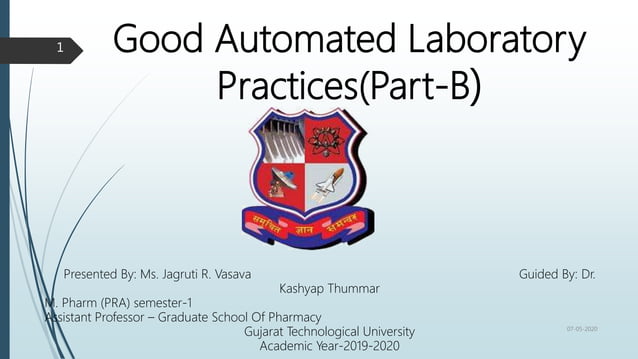 GOOD AUTOMATED LABORATORY PRACTICE | PPTX