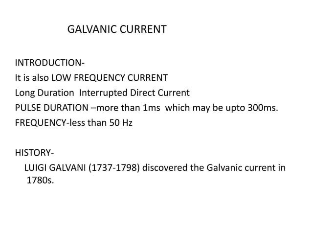 Galvanic-Current.pptx | Physical Therapy | Wellness