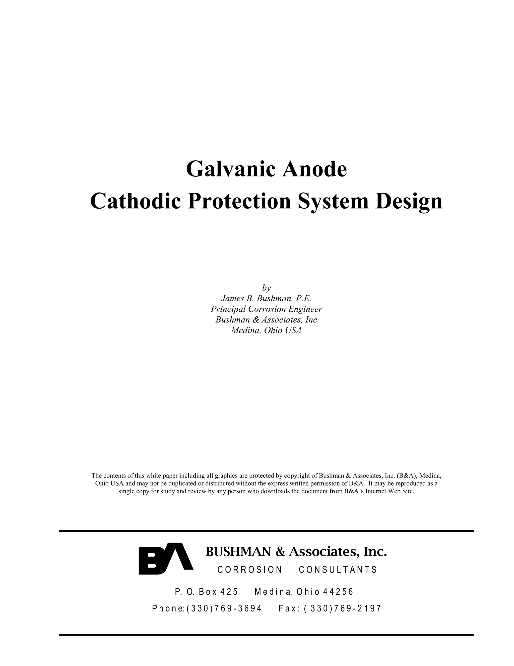 Galvanic anodes system design | PDF