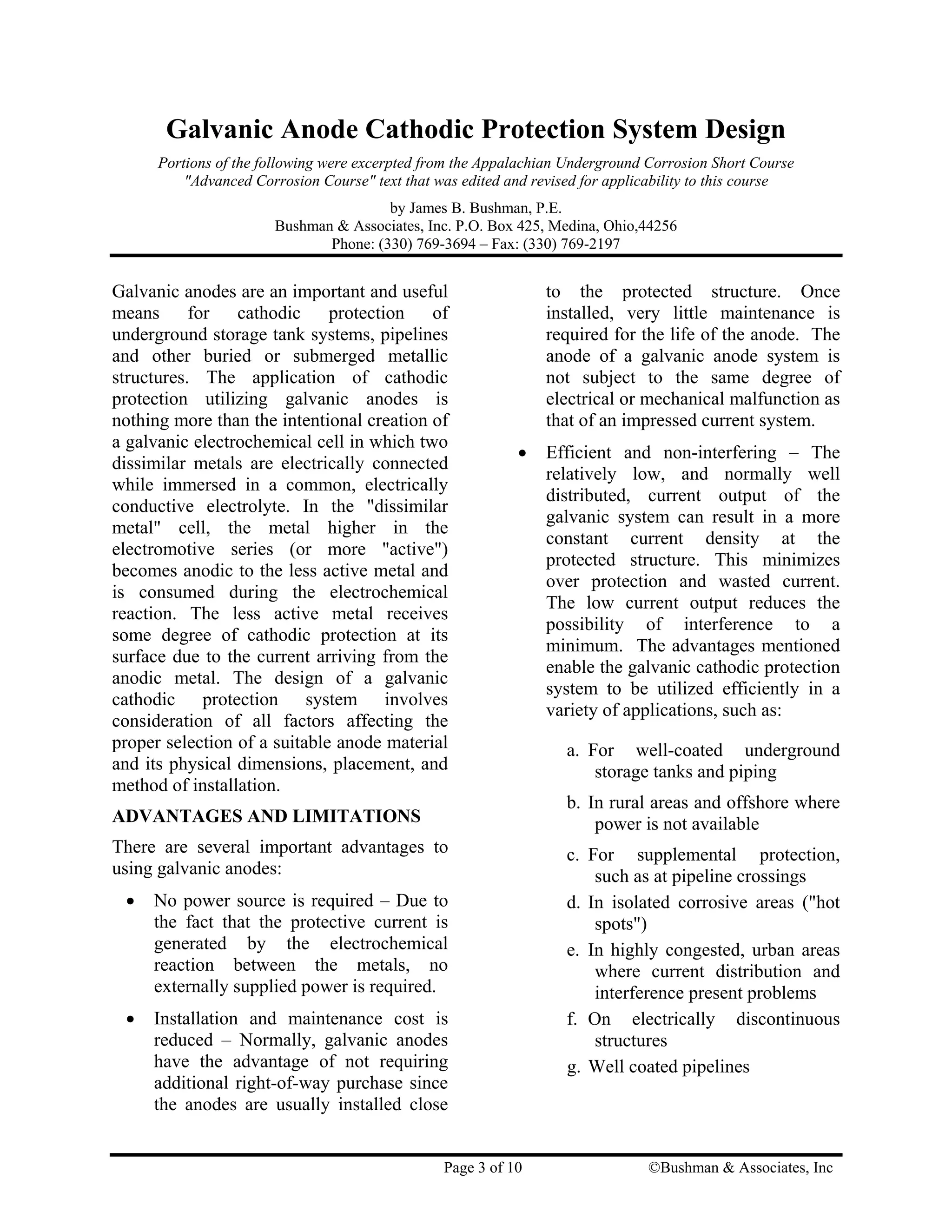 Galvanic anodes system design | PDF