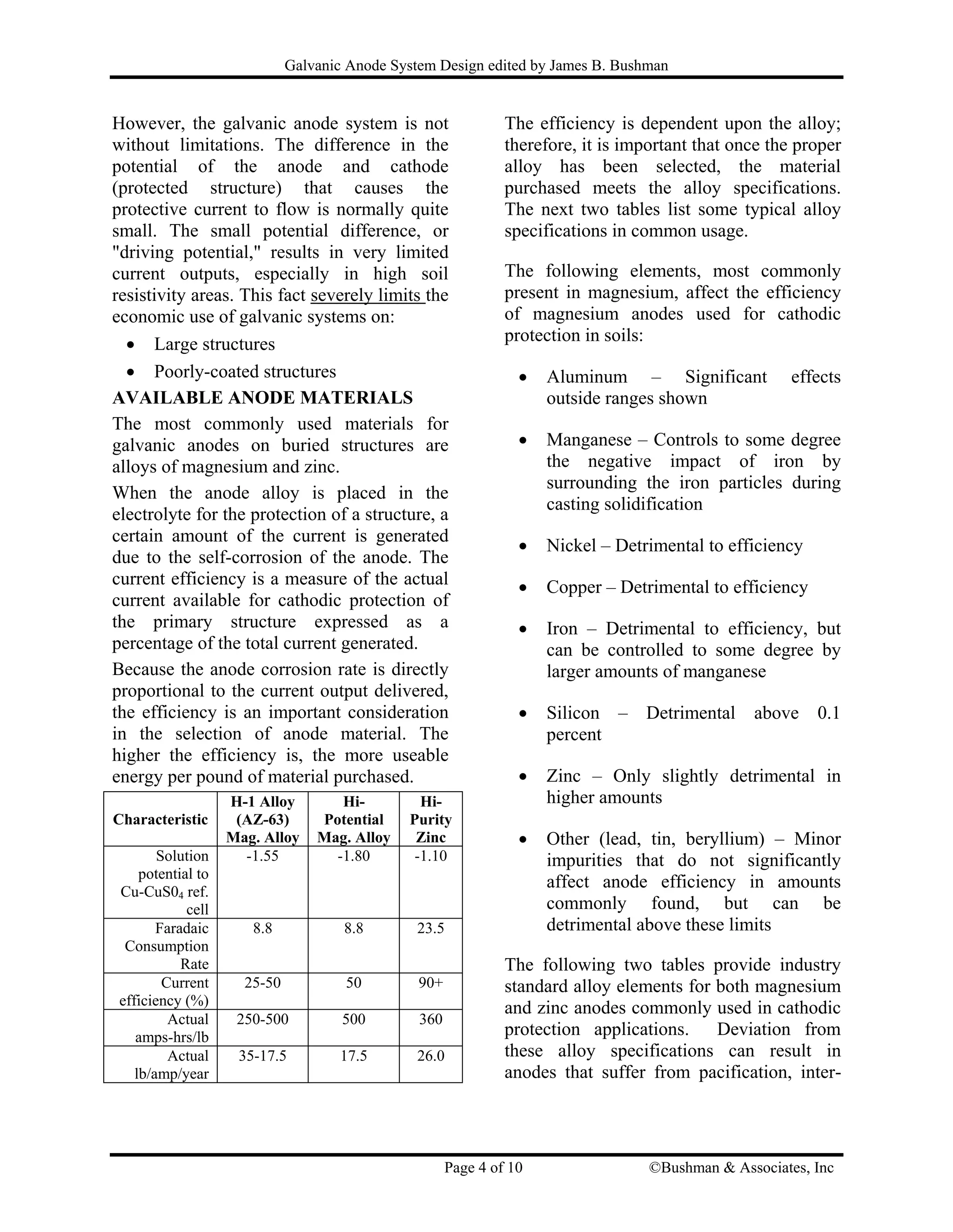 Galvanic anodes system design | PDF