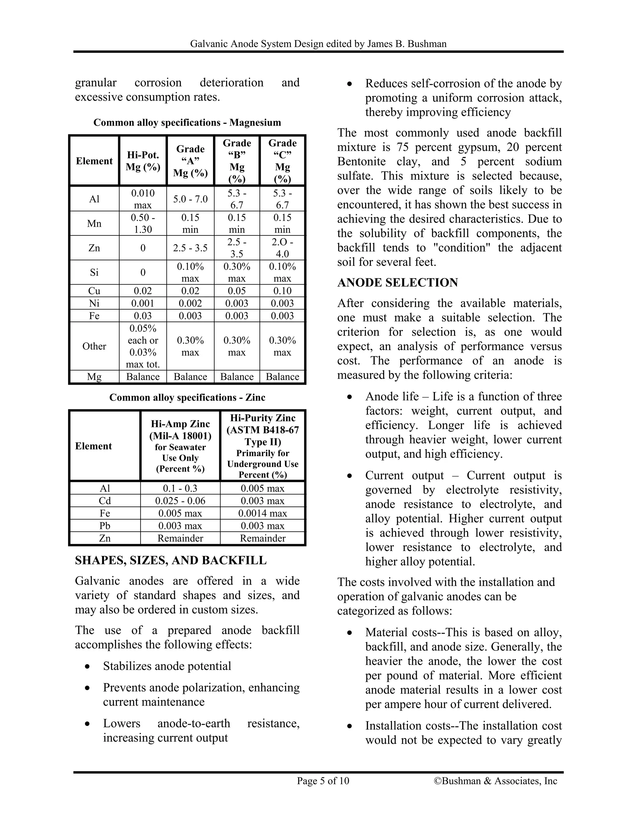 Galvanic anodes system design | PDF
