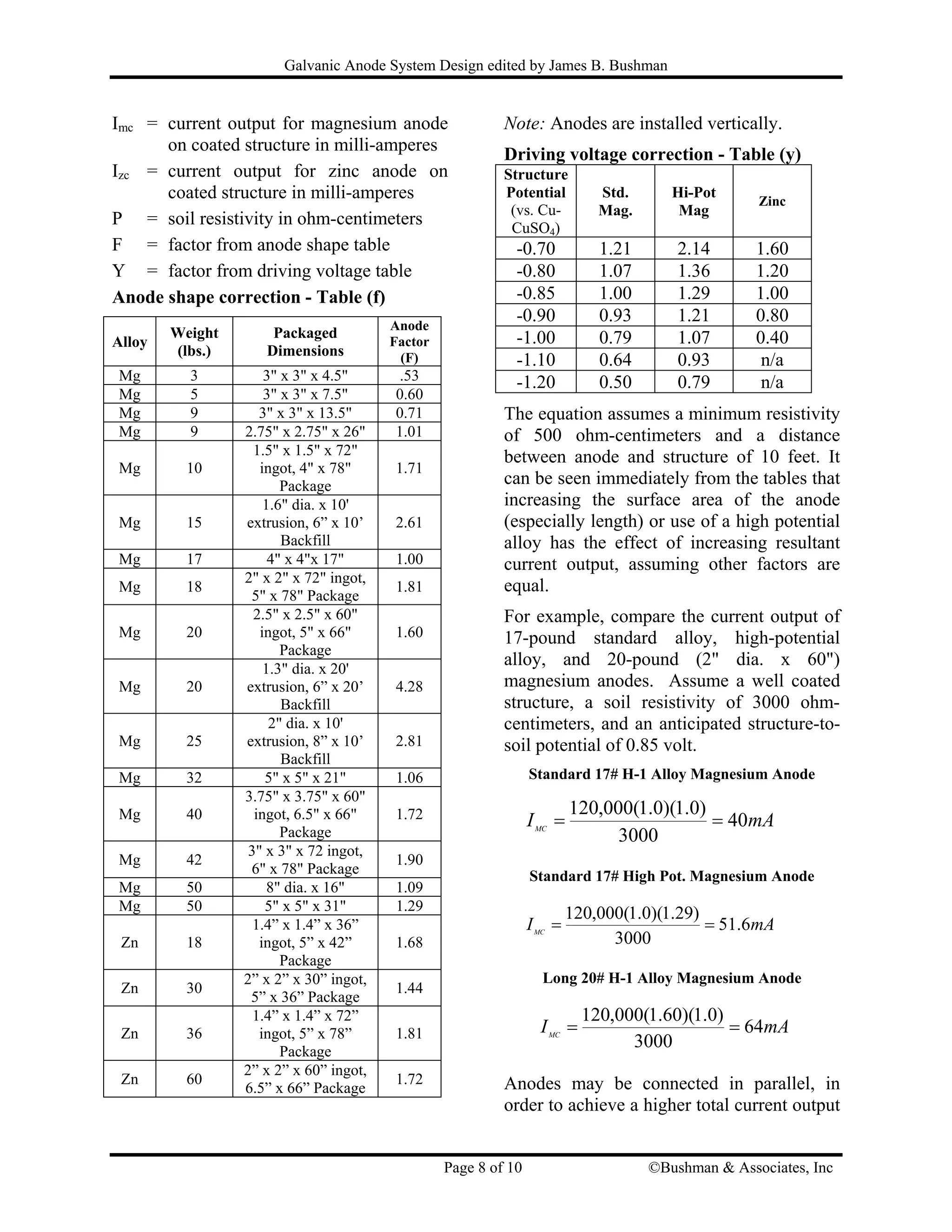 Galvanic anodes system design | PDF