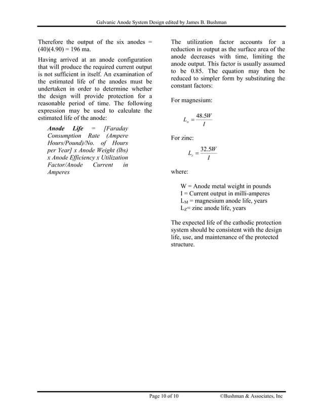 Galvanic anodes system design | PDF