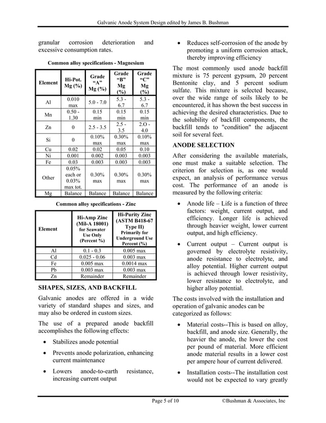 Galvanic anodes system design | PDF