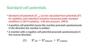 GALVANIC CELL 2. as used in elechreochem is determination of reduction ...