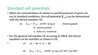 GALVANIC CELL 2. as used in elechreochem is determination of reduction ...