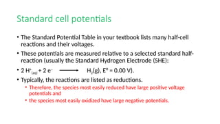 GALVANIC CELL 2. as used in elechreochem is determination of reduction ...
