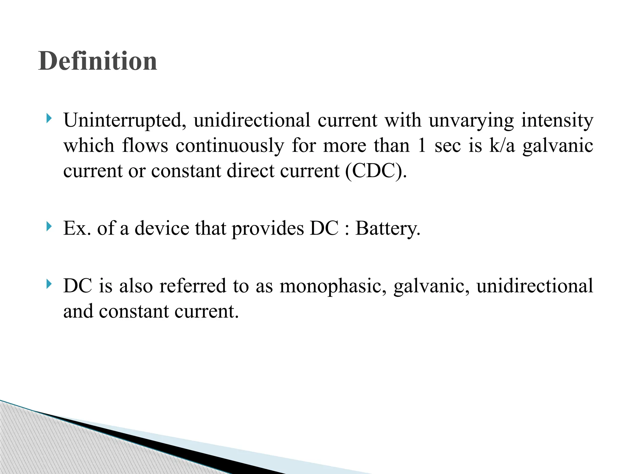 GALVANIC CURRENT for Bachelor of Physiotherapy students.pptx
