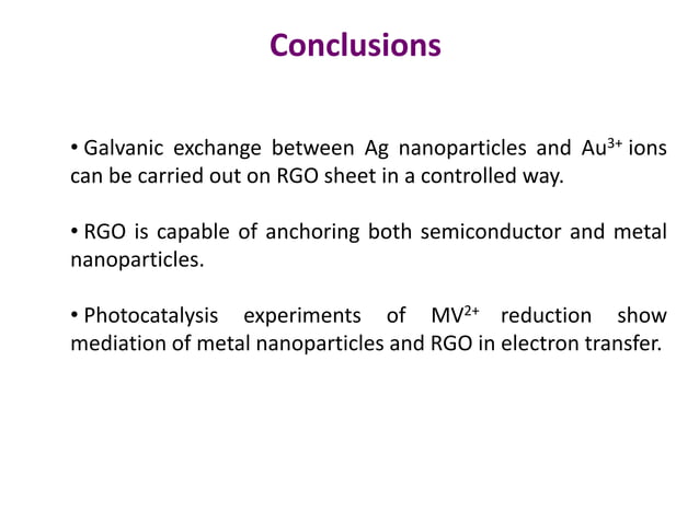 Galvanic exchange on Reduced Graphene Oxide | PPT
