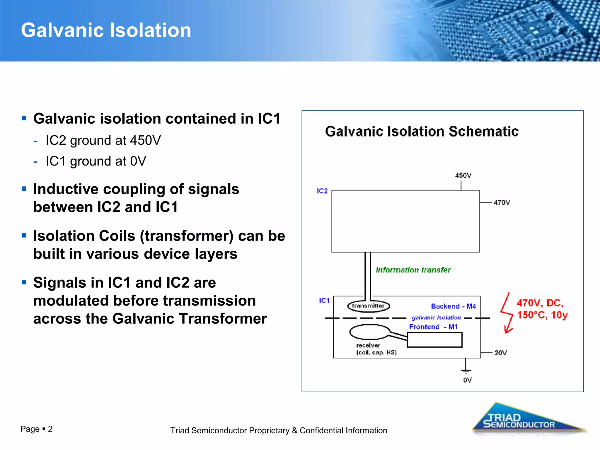 Galvanic isolation & Triad Semiconductor Mixed-Signal ASIC Solutions | PPTX
