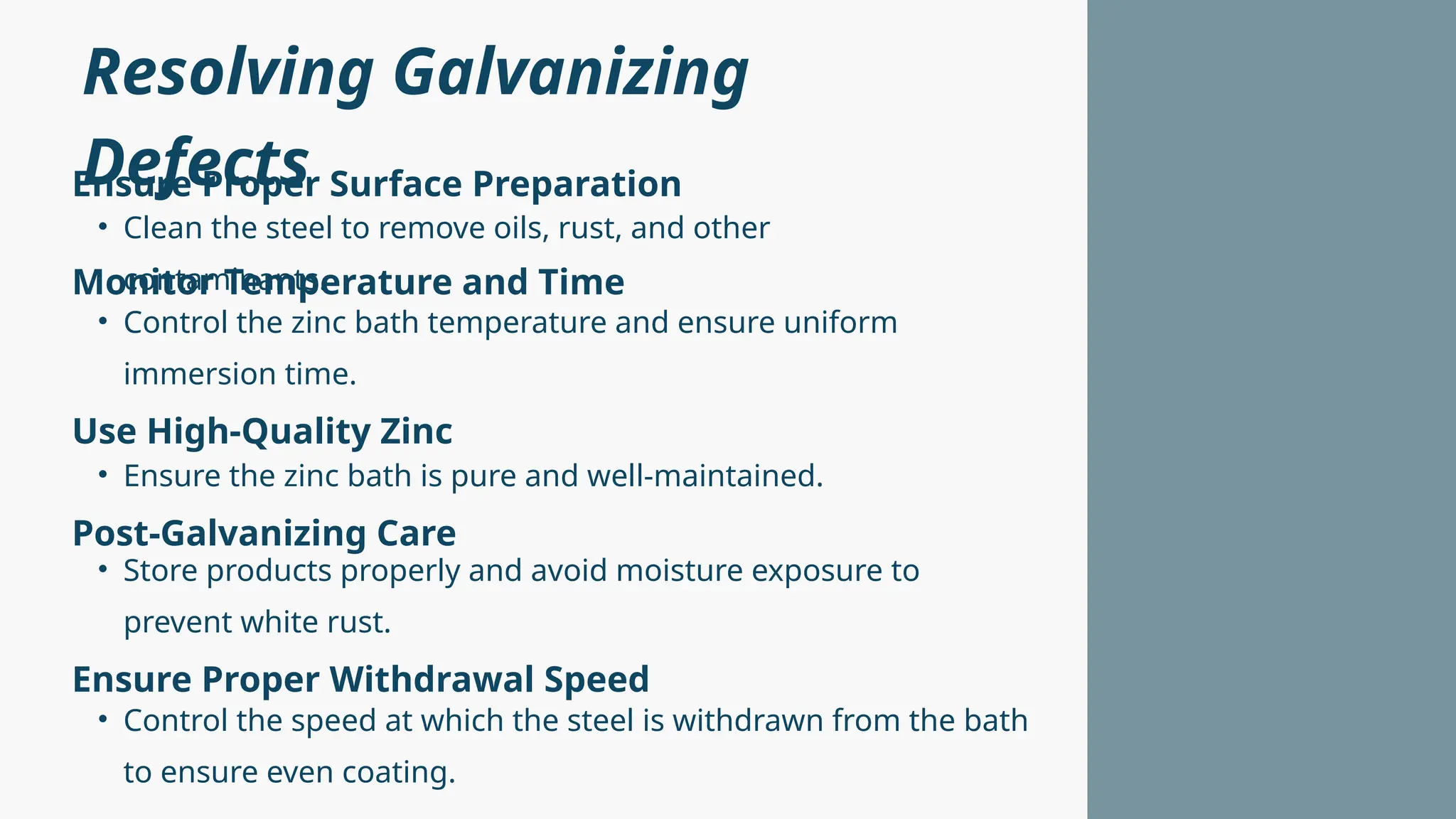 Identify & Resolve Galvanizing Defects for Superior Steel Coatings | PPTX