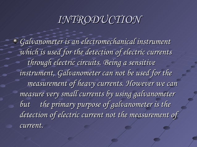 Galvanometer | PPT | Physics | Science