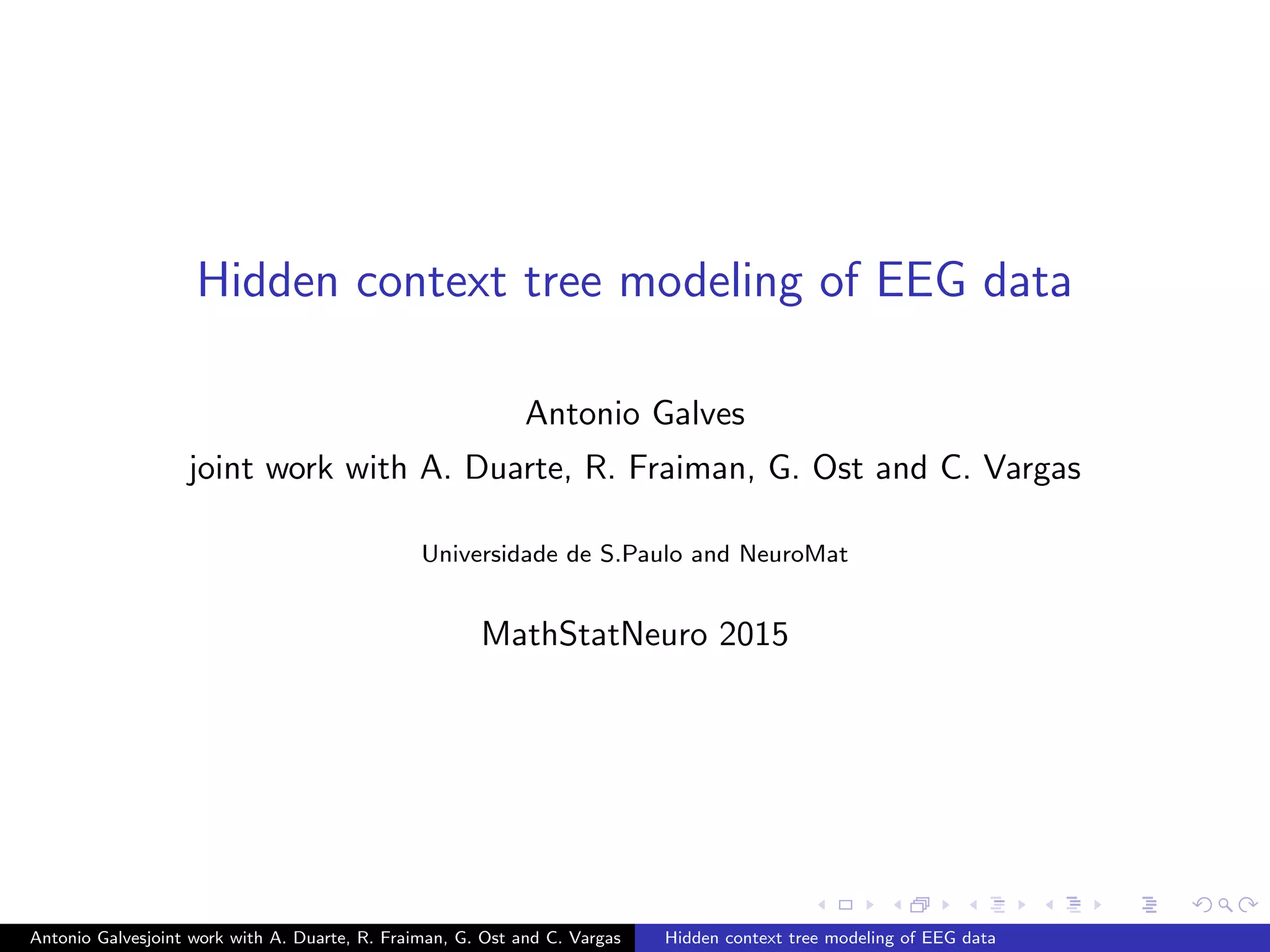 Hidden context tree modeling of EEG data | PPT