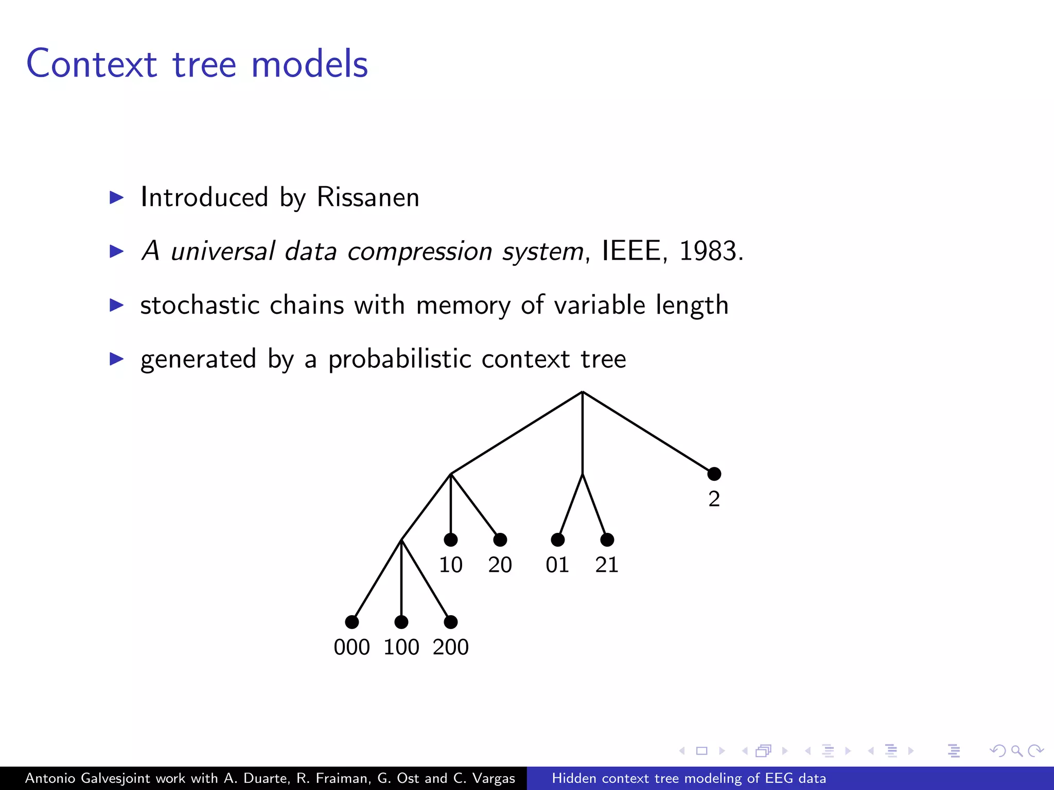 Hidden context tree modeling of EEG data | PPT