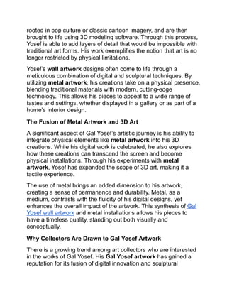 Gal Yosef_ A Pioneer in 3D Art and Sculptural Animation | PDF