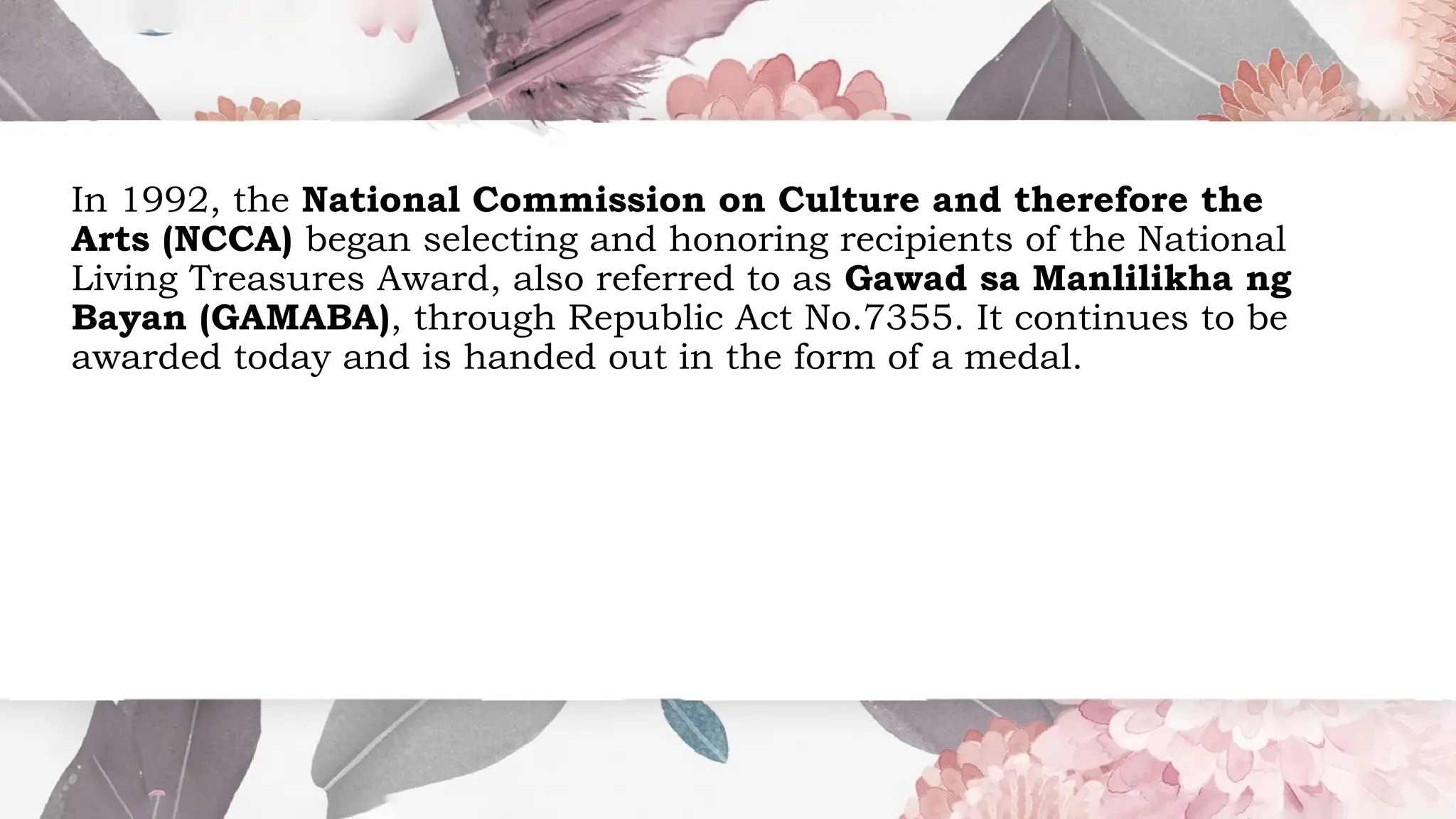 GawadngManlilikhangBayanAward(GAMABA)inthephillipines | PPTX