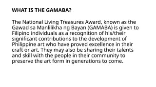 Gawad sa Manlilikha ng Bayan Contemporary Philippine Arts from the ...