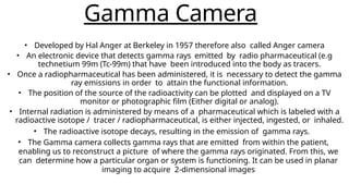 Gamma Camera in nuclear medicine therapy | PPTX