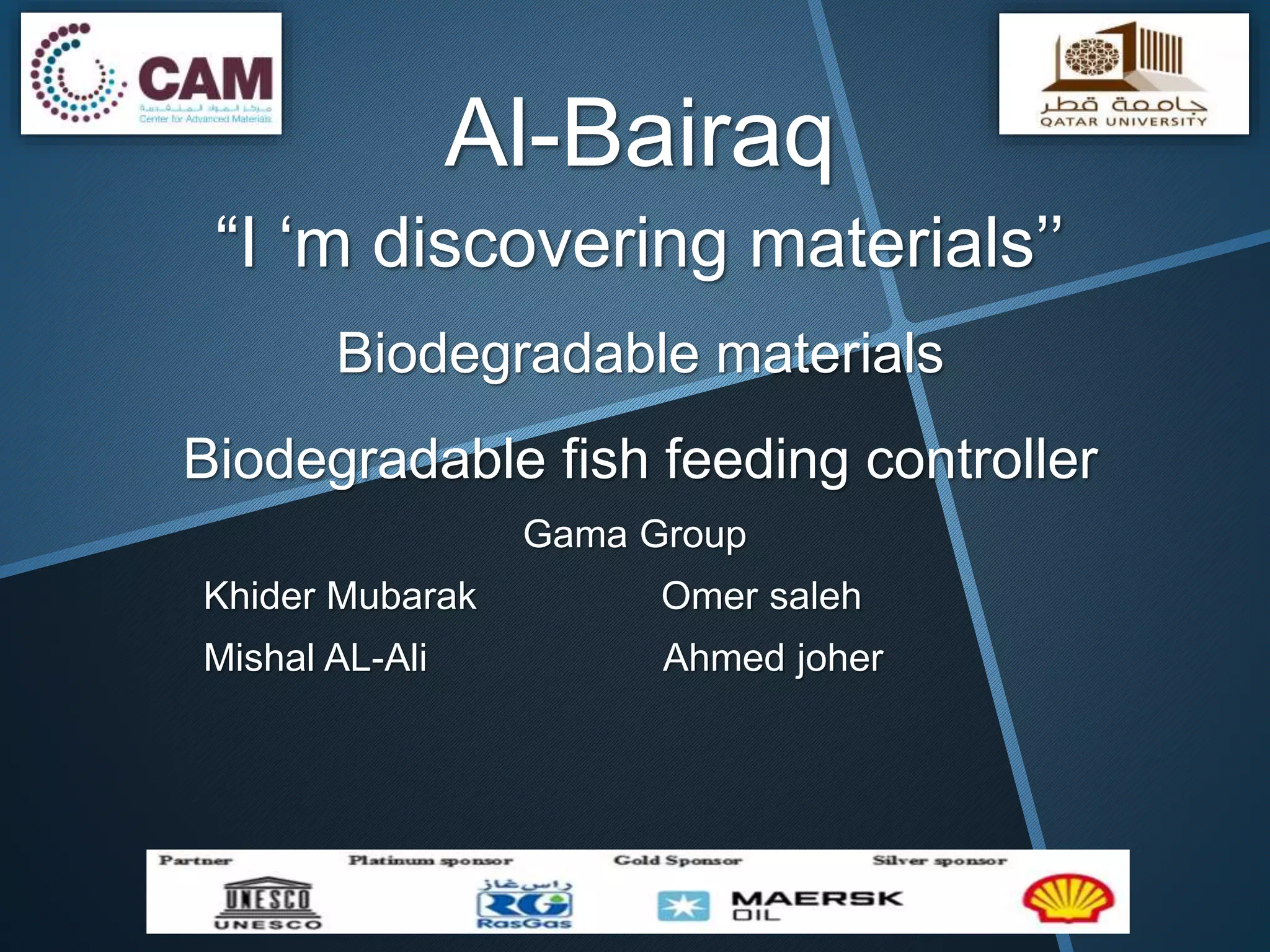 Biodegradable Materials, Biodegradable fish feeding controller , IDM8 | PPT