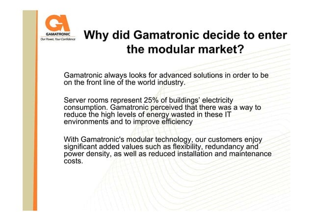 Gamatronics Solutions for Data Centers | PPT