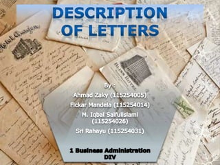 Letters Description | PPT